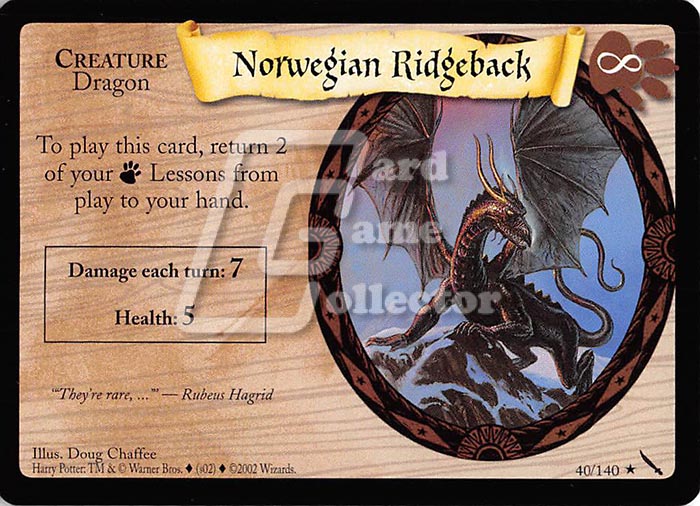 Norwegian Ridgeback : CoS - Harry Potter TCG