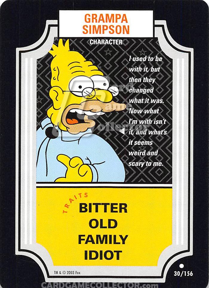 Grampa Simpson : The Simpsons Trading Card Game