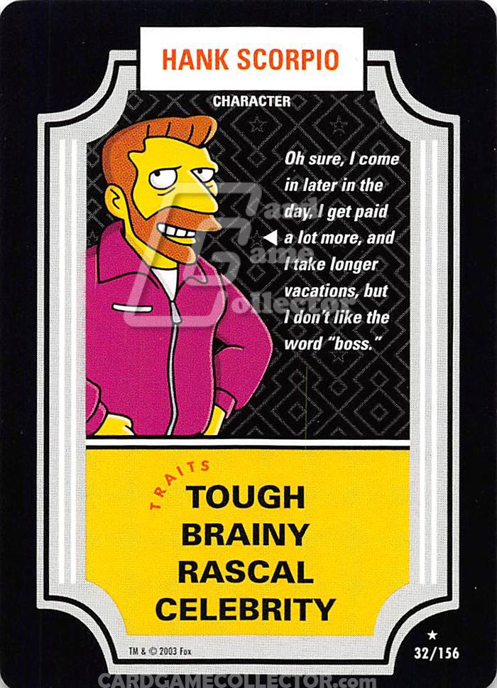 Hank Scorpio : The Simpsons Trading Card Game