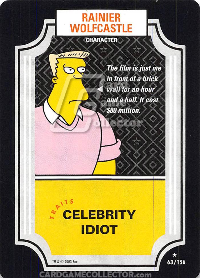 Rainier Wolfcastle : The Simpsons Trading Card Game
