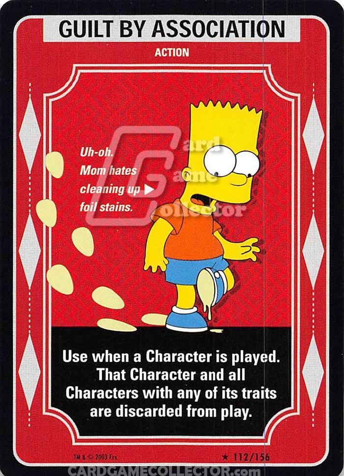Guilt by Association : The Simpsons Trading Card Game