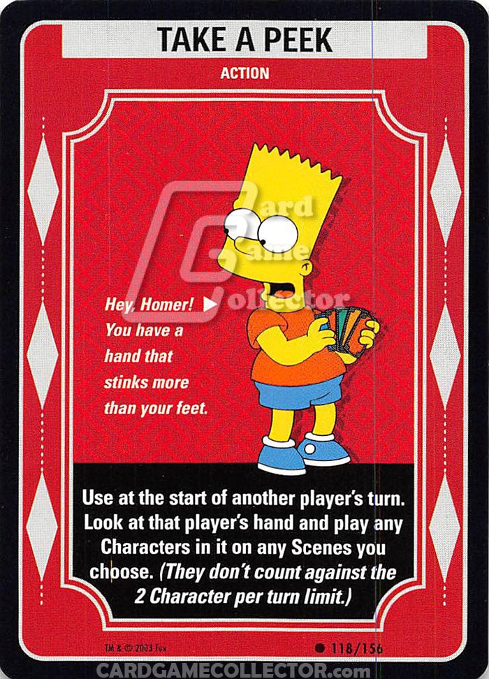 Take a Peek : The Simpsons Trading Card Game