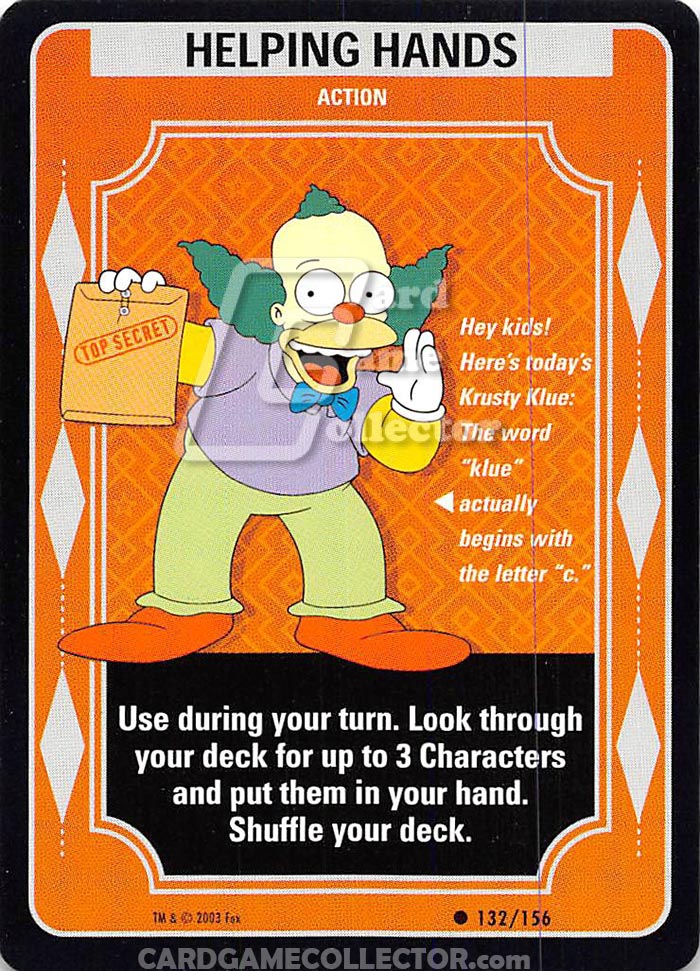 Helping Hands : The Simpsons Trading Card Game