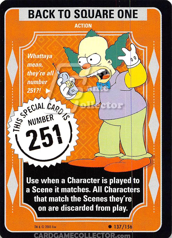 Back to Square One : The Simpsons TCG